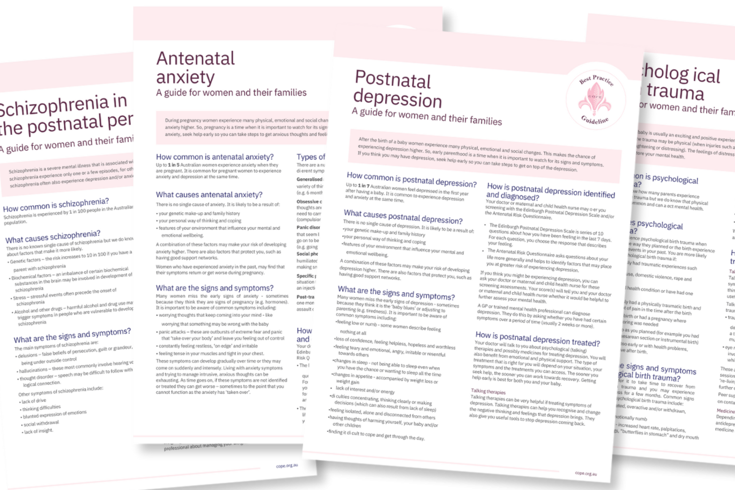 Fact sheets for women and families | COPE